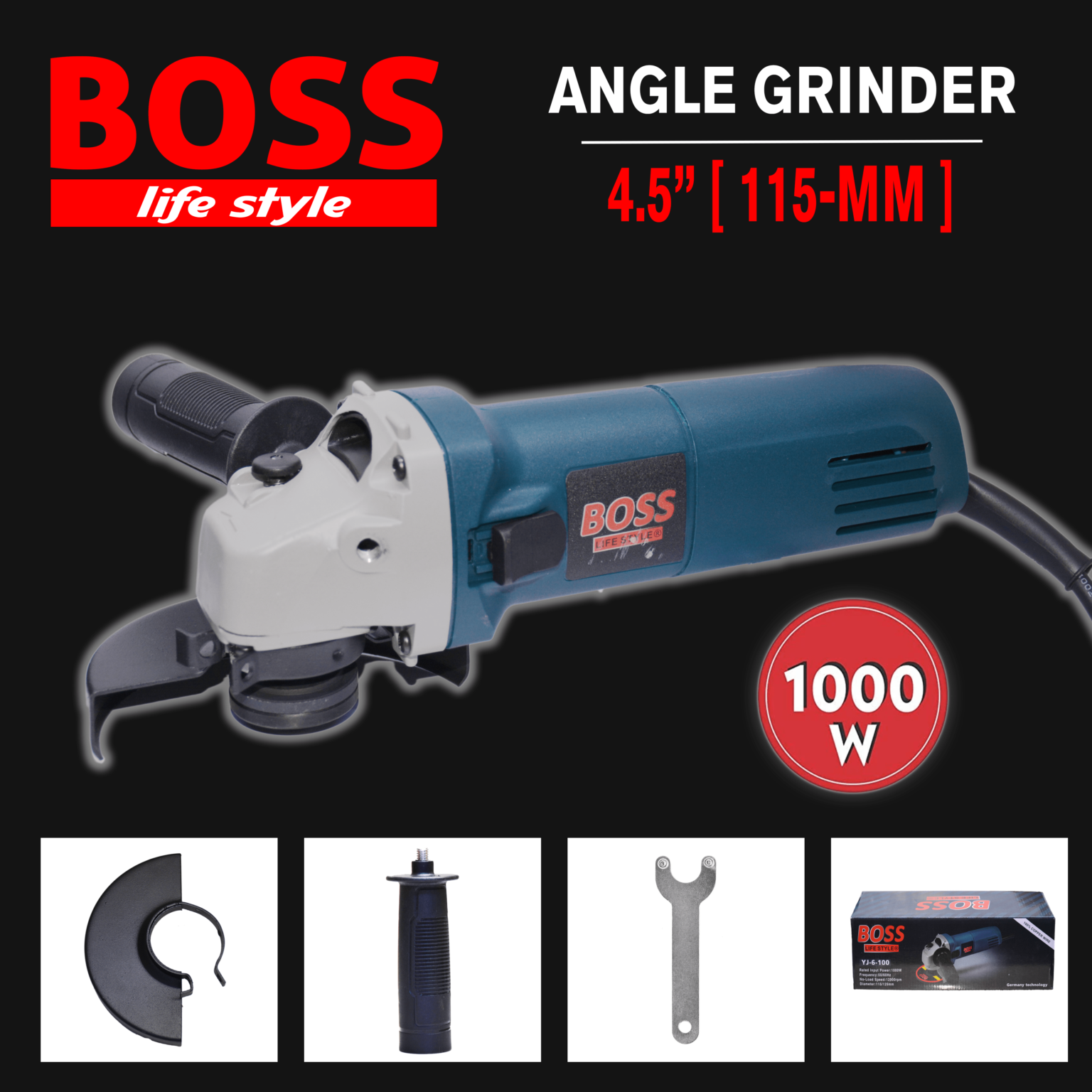 Boss Angle Grinder 4.5″ - New Quality Ware