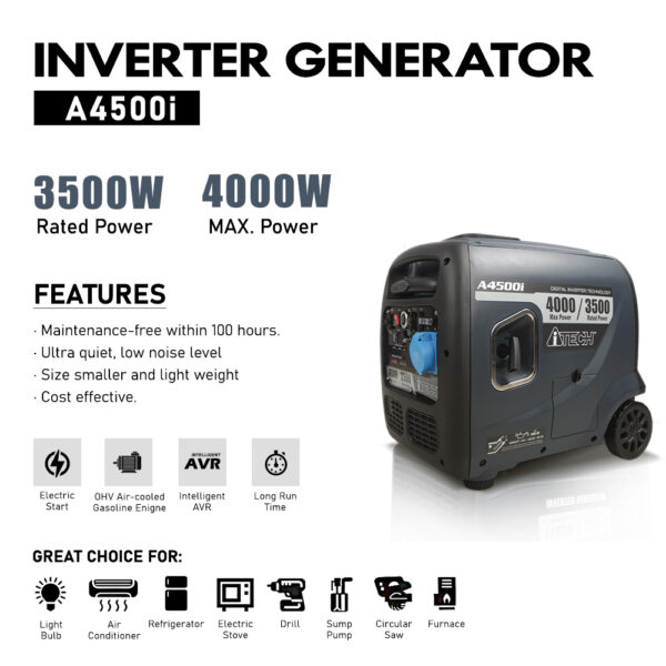 A-ITECH Inverter Generator [ 4000-W ] - New Quality Ware