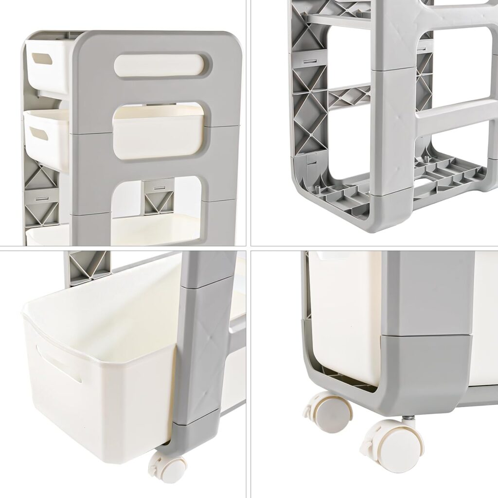 3-Tier Plastic Storage Trolley with Wheels - New Quality Ware